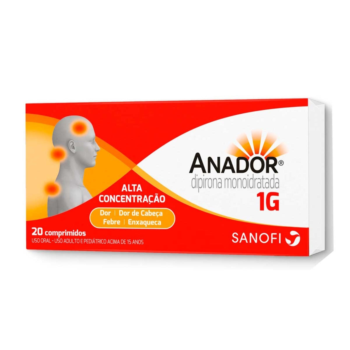 Analgésico Anador 1g 20 Comprimidos – farmafine.com.br