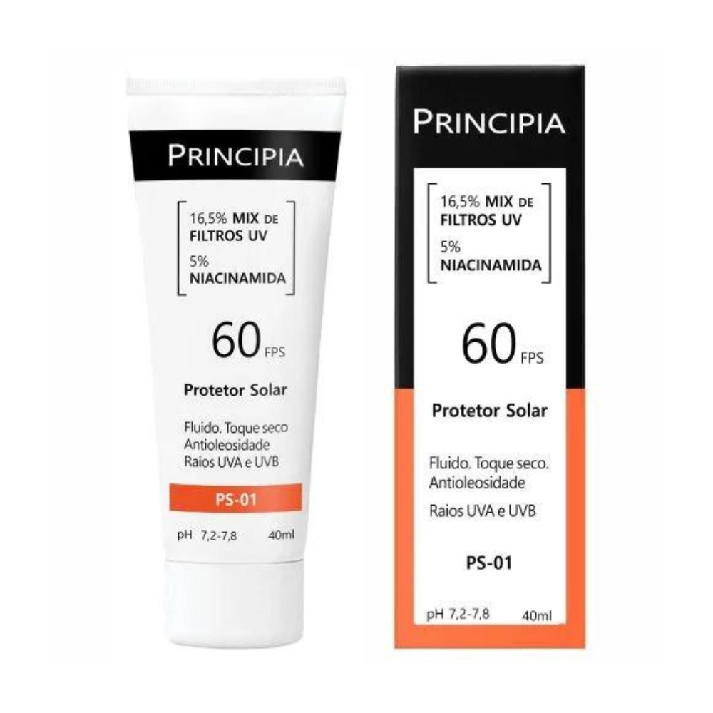 Protetor Solar Principia FPS60 Fluido Toque Seco Antioleosidade PS-01