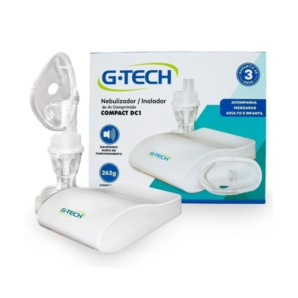 Inalador Nebulizador G-Tech Ar Comprimido Compact DC1 – farmafine.com.br
