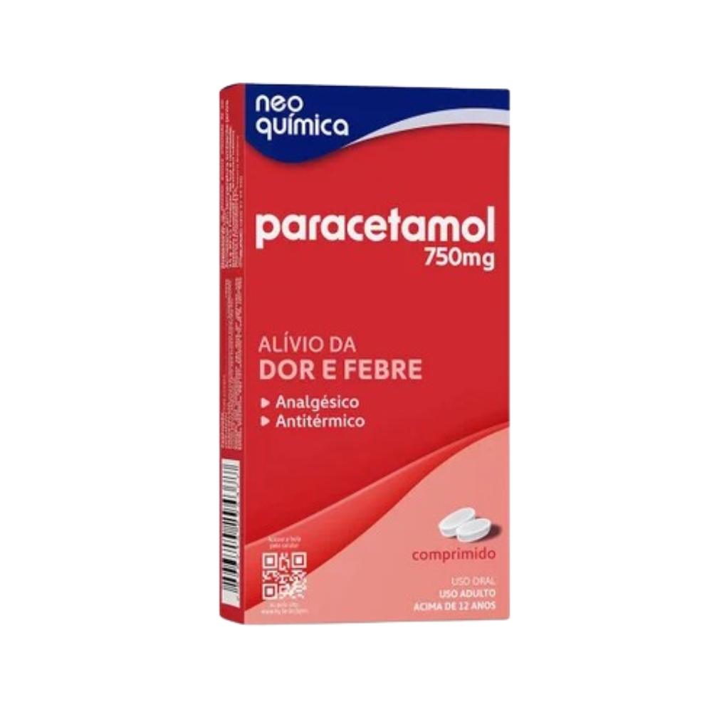 Paracetamol 750mg 20 Comprimidos Neo Quimica – farmafine.com.br